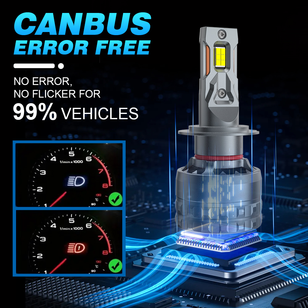 2pc H7 LED Car Headlights bulb H11 Canbus Led H1 H4 H8 H9 9005 High Power 6500K CSP led lights ...