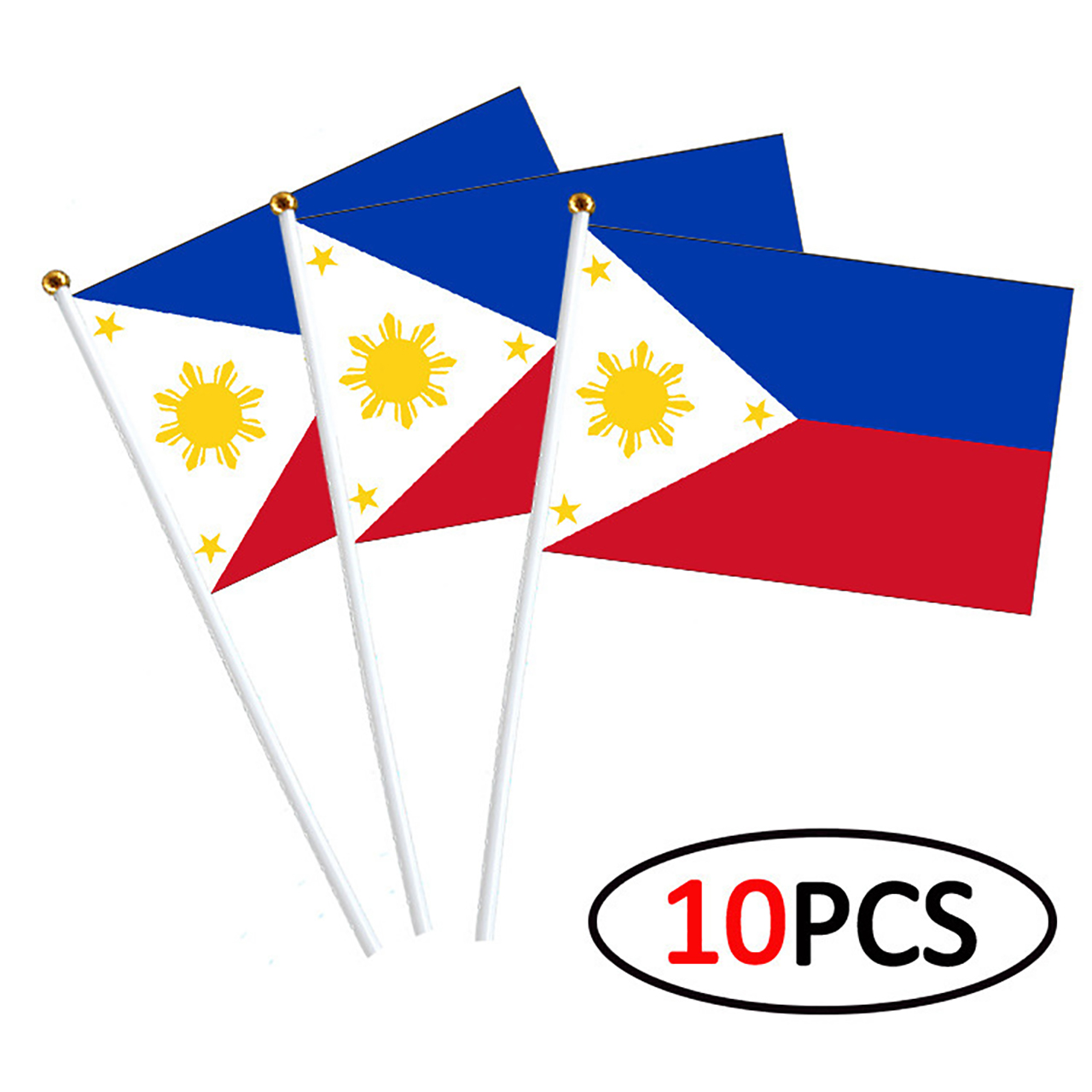 10pcs Philippine Flag 14x21cm Small Handy Polyester Hand Waving Flag ...