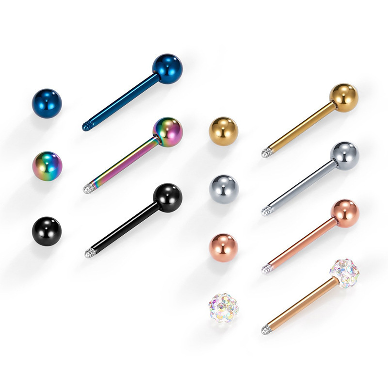 Dumbbell stainless steel ear bone nail ear piercing nose nail lip nail ...