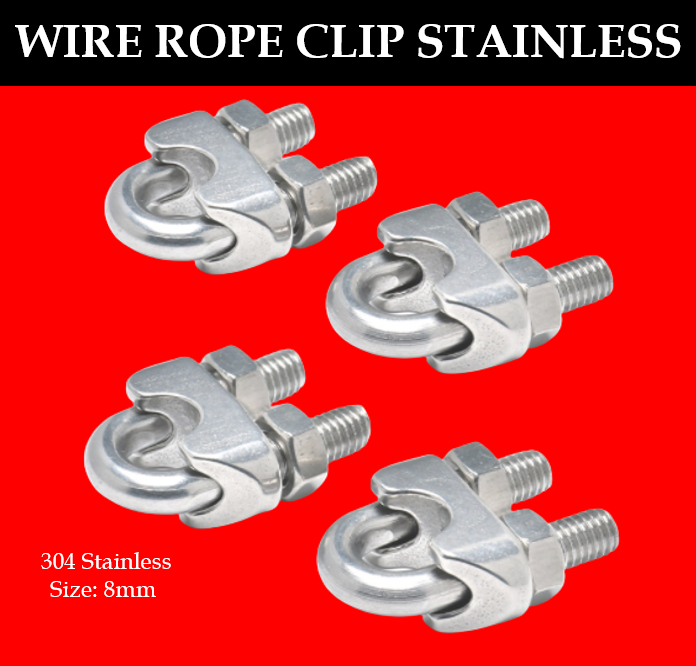 TOYU 3mm-16mm Stainless & Galvanized Steel Wire Rope Clip thimble ...