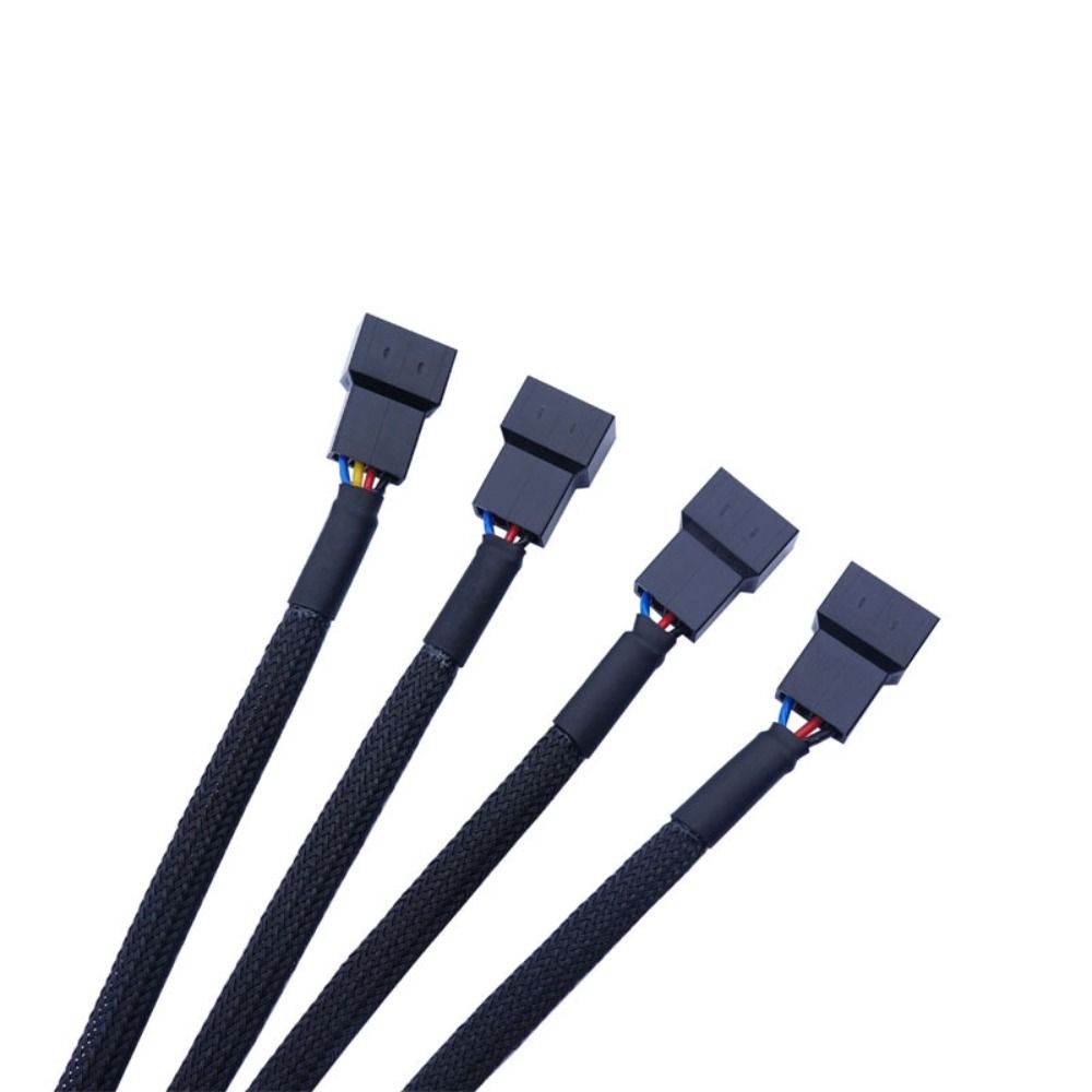 CPU Fan Wire Male To Female 4 Pin Pwm Fan Cable Black Sleeved Connector ...