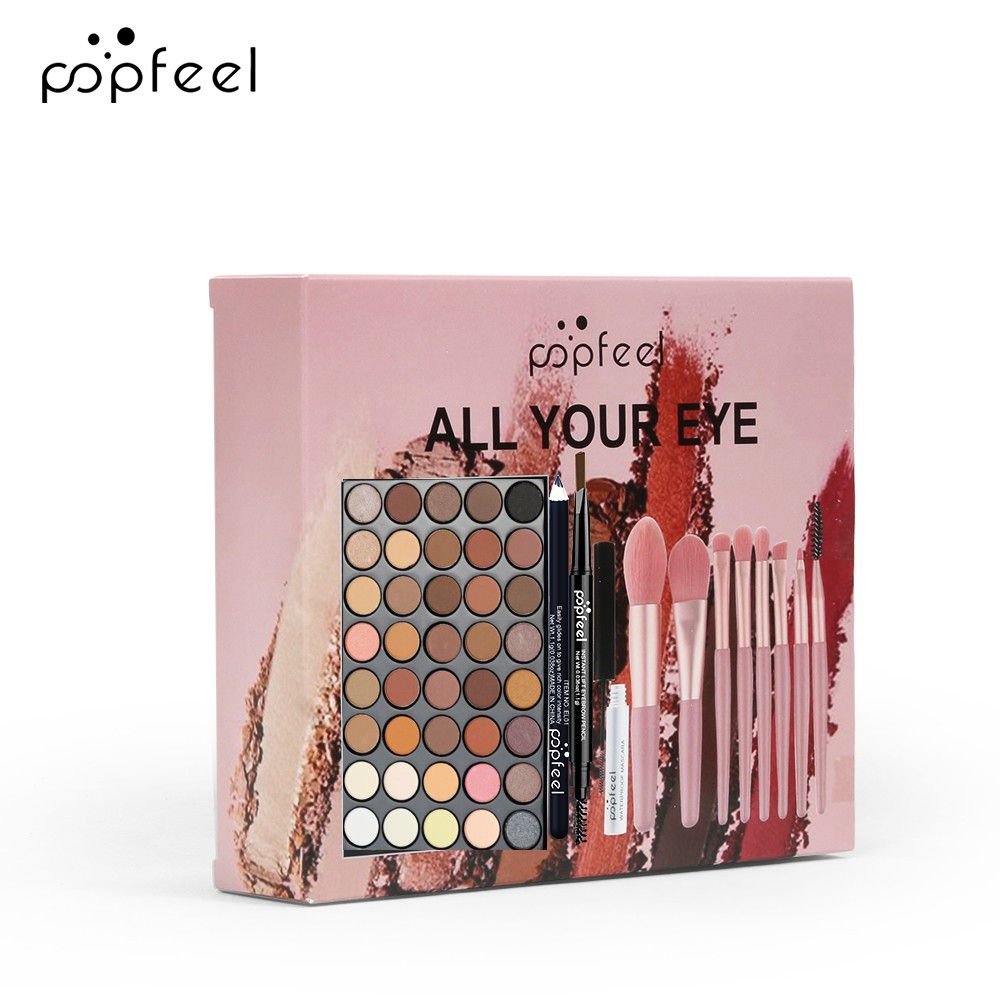 POPFEEL 40 Colors Eyeshadow Palette Set, Eyebrow Pencil Eyeliner Pen ...