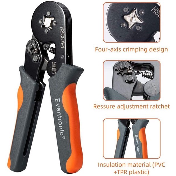 Ferrule Crimping Tool Kit, WOZOBUY Hexagonal sawtooth Self-adjustable ...