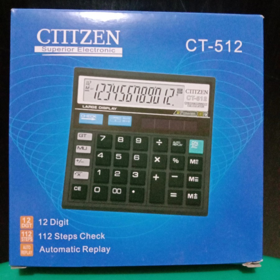 Kalkulator 12 Digit 512 / Calculator / Alat Hitung CITIZEN CT 512 ...