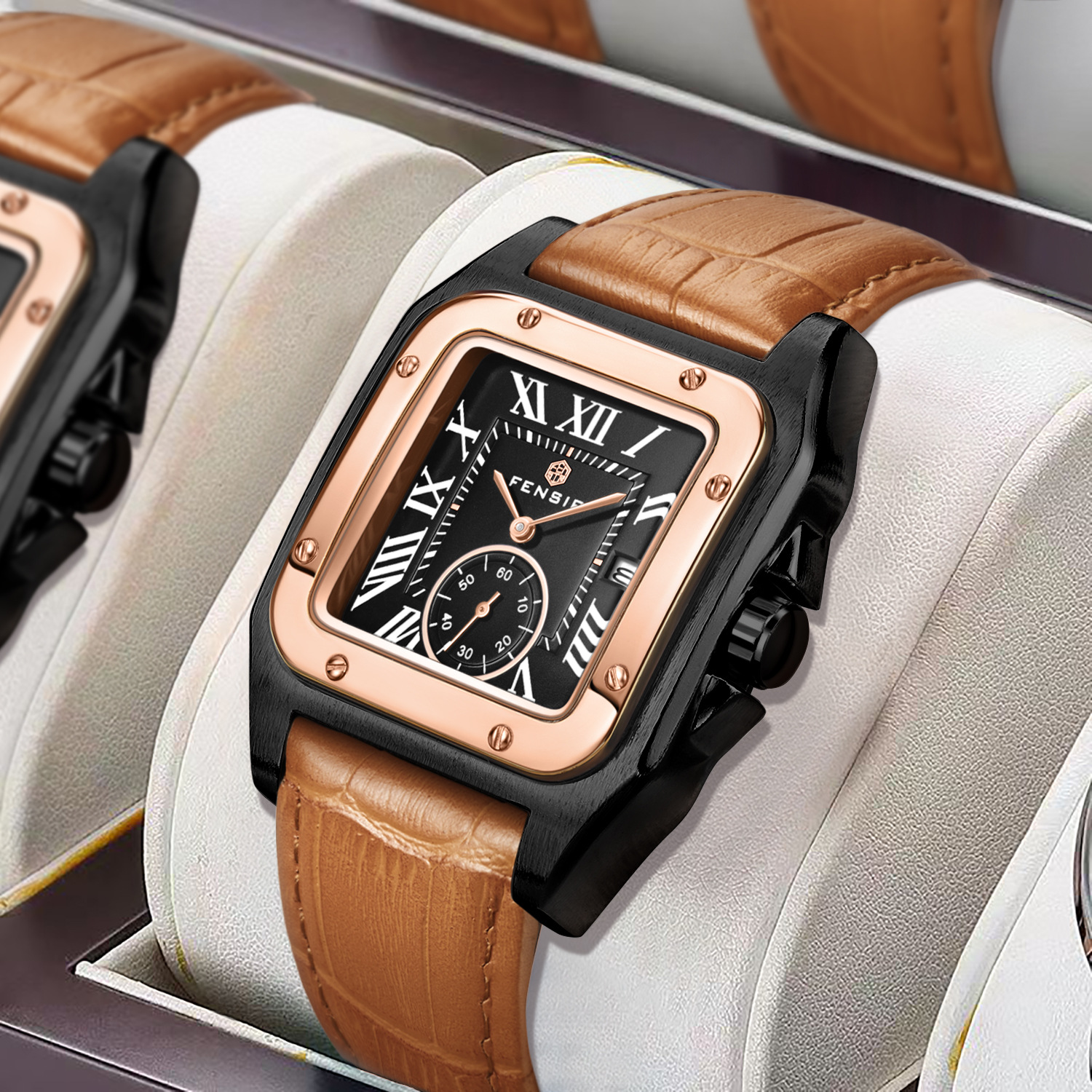 Factory FENSIR Sandoz men's watch big dial business quartz men's watch ...