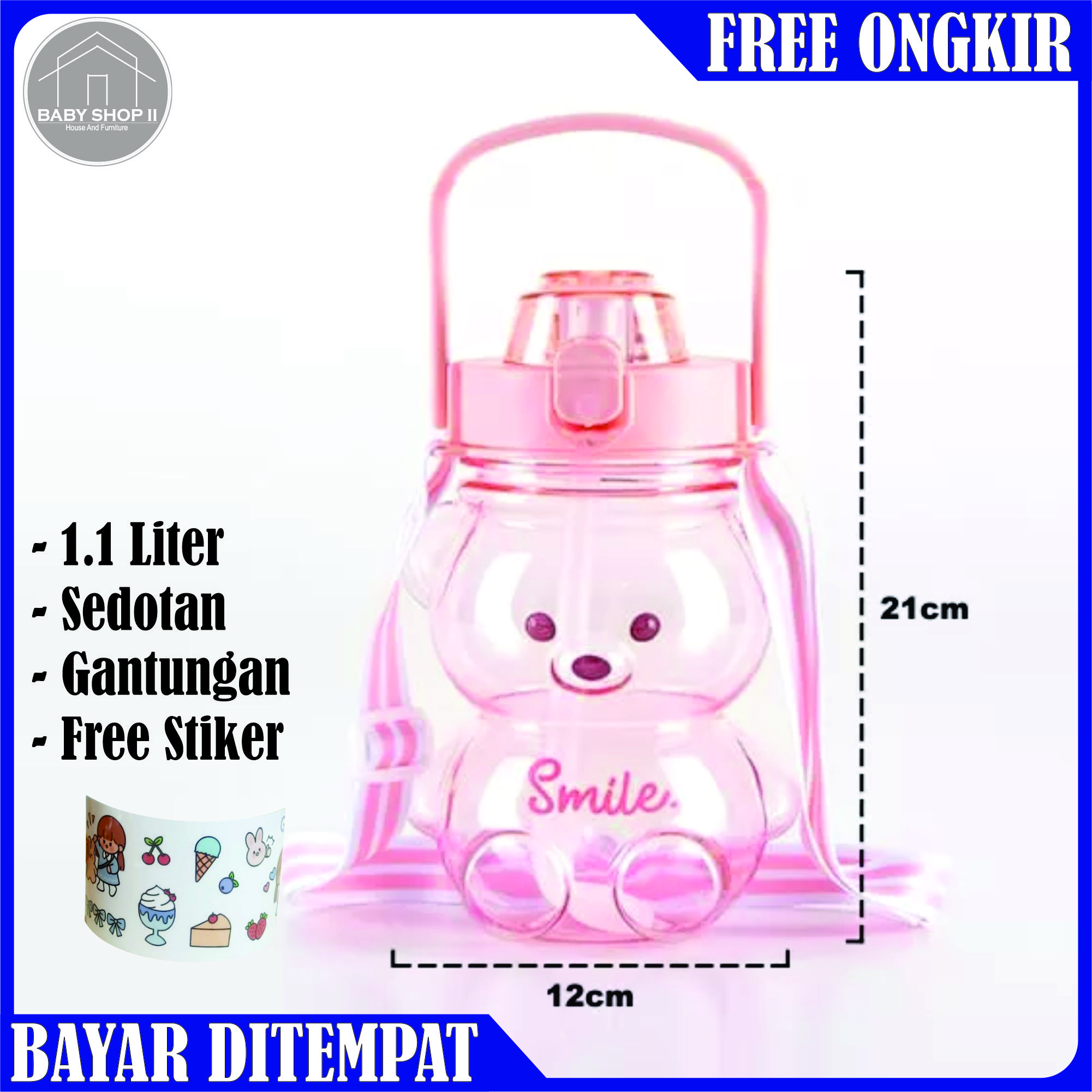 COD Botol Gemoy Beruang Pink / Botol Viral Gemoy Multicolor / Botol ...