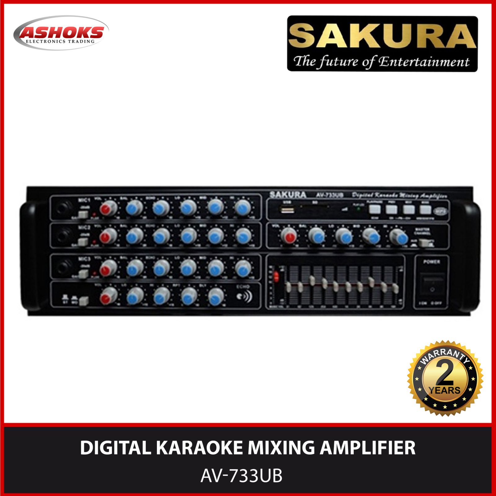 Sakura AV 733UB Amplifier Digital Karaoke / Mixing Amplifier / Sakura Amplifier | Lazada PH