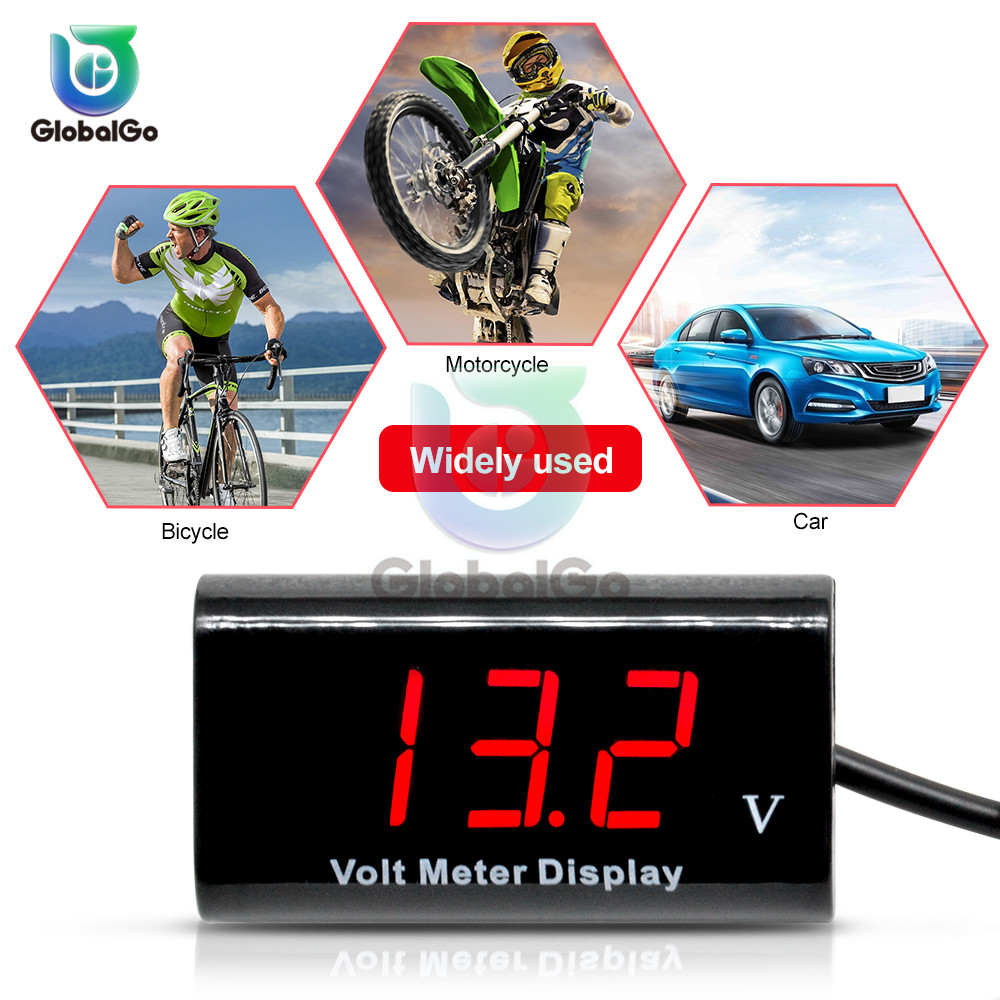 【BeyondShop】0.56" DC3-18V IPX6 Waterproof Voltmeter Car Motorcycle Bike ...