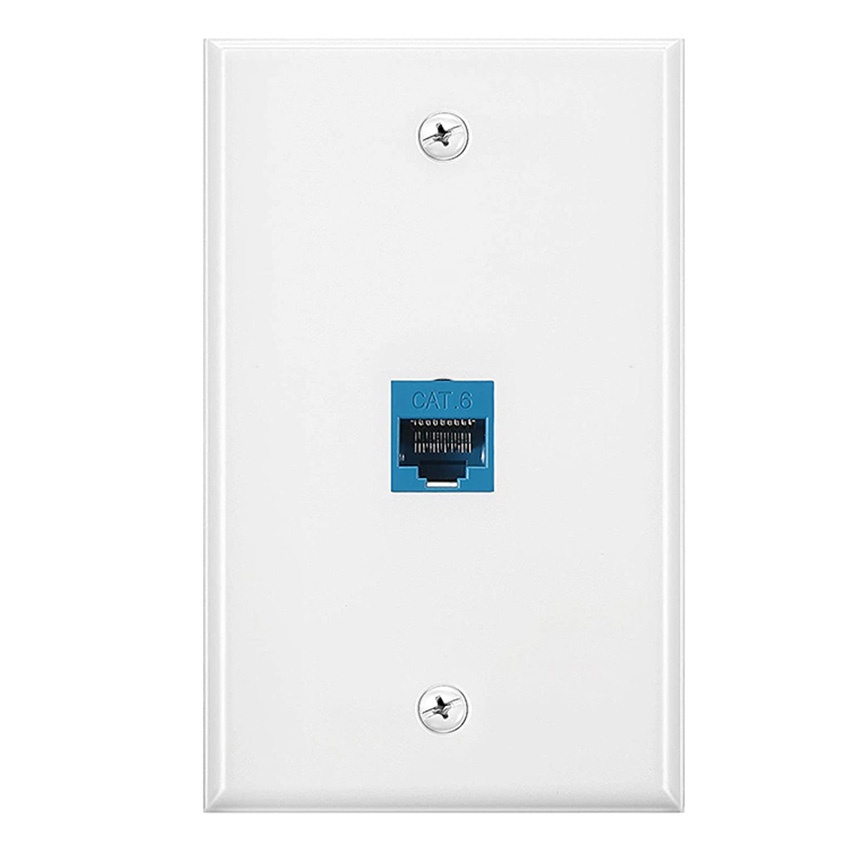 Ethernet Network Wall Mount Outlet Plate Socket with Cat6 Port , Coax F ...