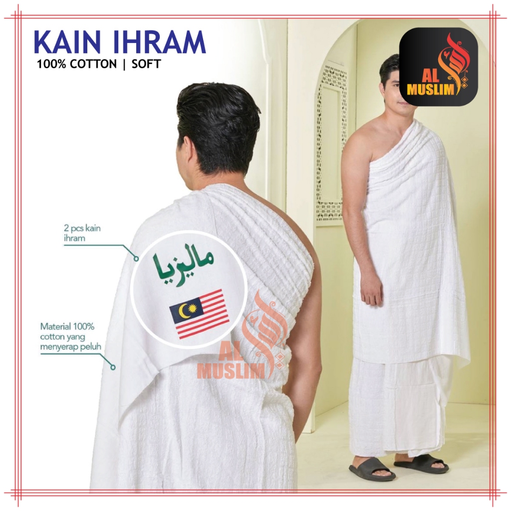 READY STOCK Kain Ihram Ehram Umrah Dan Haji Lelaki Male Men's Hajj Haji ...