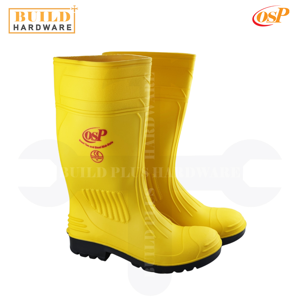OSP Yellow PVC Rubber Boot with Steel Toe Cap & Mid-Sole (Size: 39-46 / ...