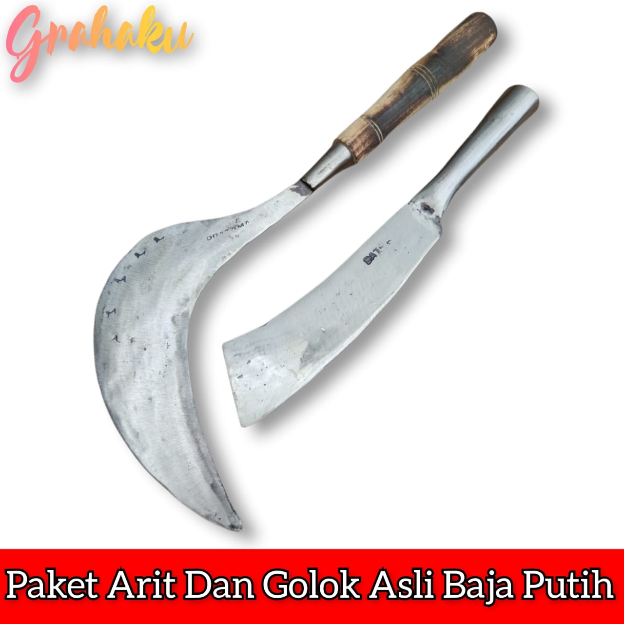 ( Termurah ) Paket Golok Potong Kayu Super Tajam Dan Arit Pengaritan - Golok Panjang 40 cm Baja ...