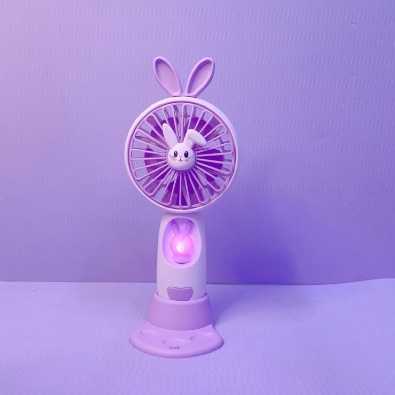 [hq 38a] Kipas Mini Portable Bando Rabbit Kipas Angin Mini Rabbit Dengan Stand Handphone Bunny