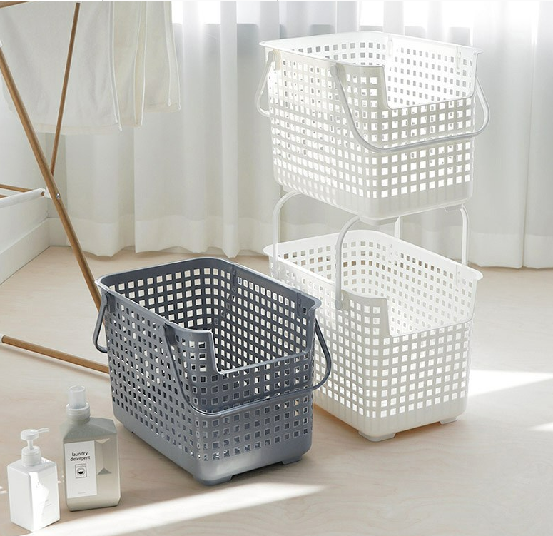 [Made in Korea] Stackable Laundry Basket (2 Colors) Large Capacity 2 ...
