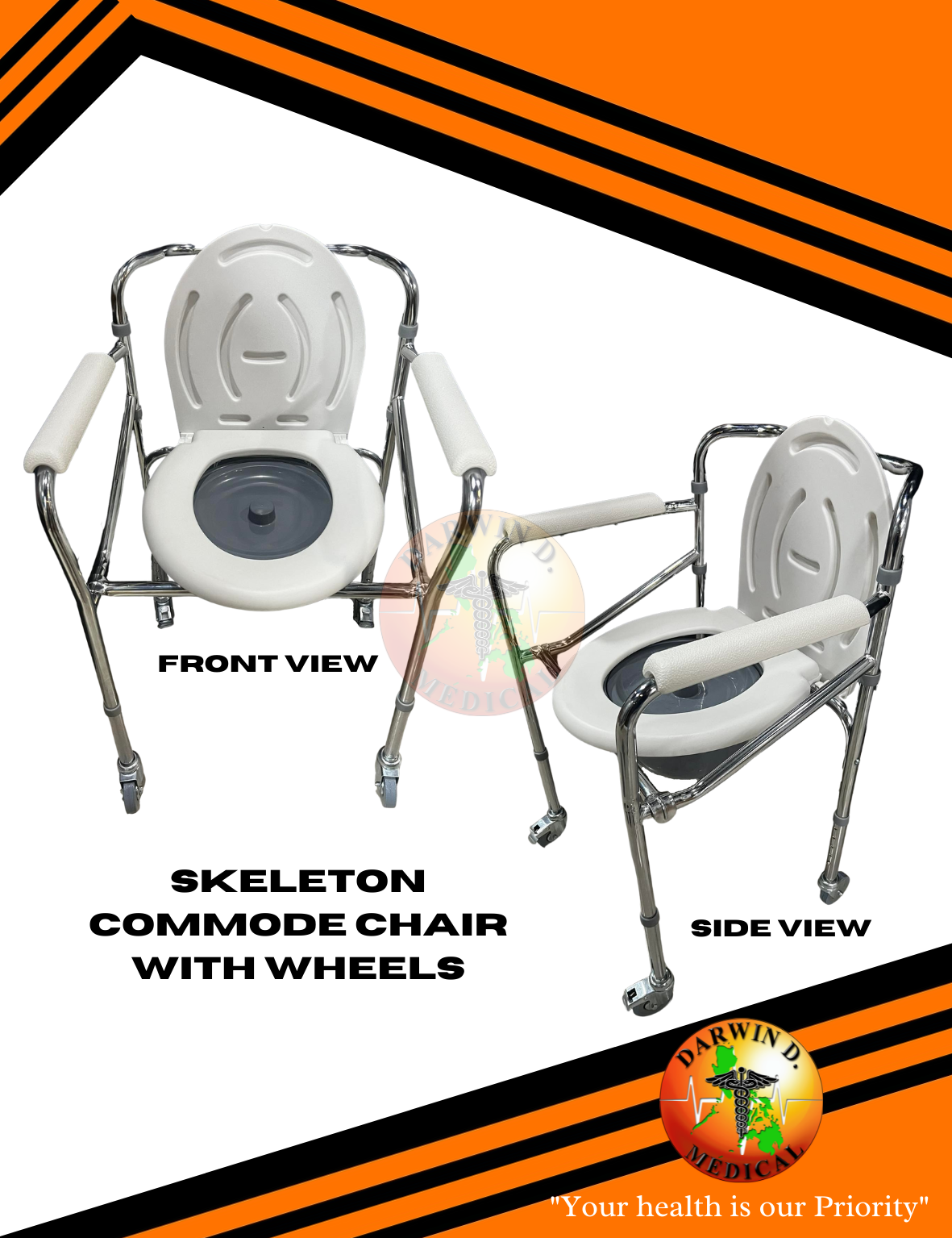COMMODE CHAIR (SKELETON WITH WHEELS) | Lazada PH