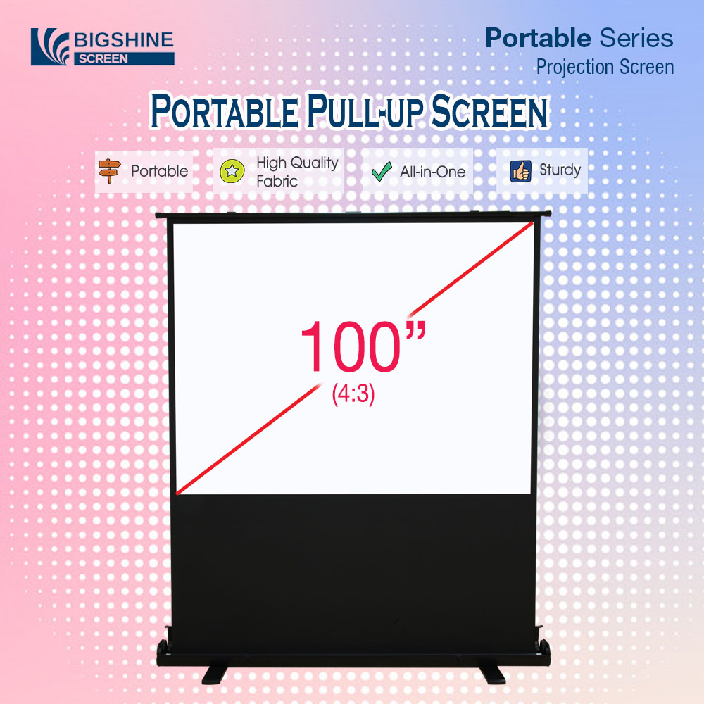 Projector Screen BIGSHINE Portable Floor Pull-up Screen | Lazada Singapore