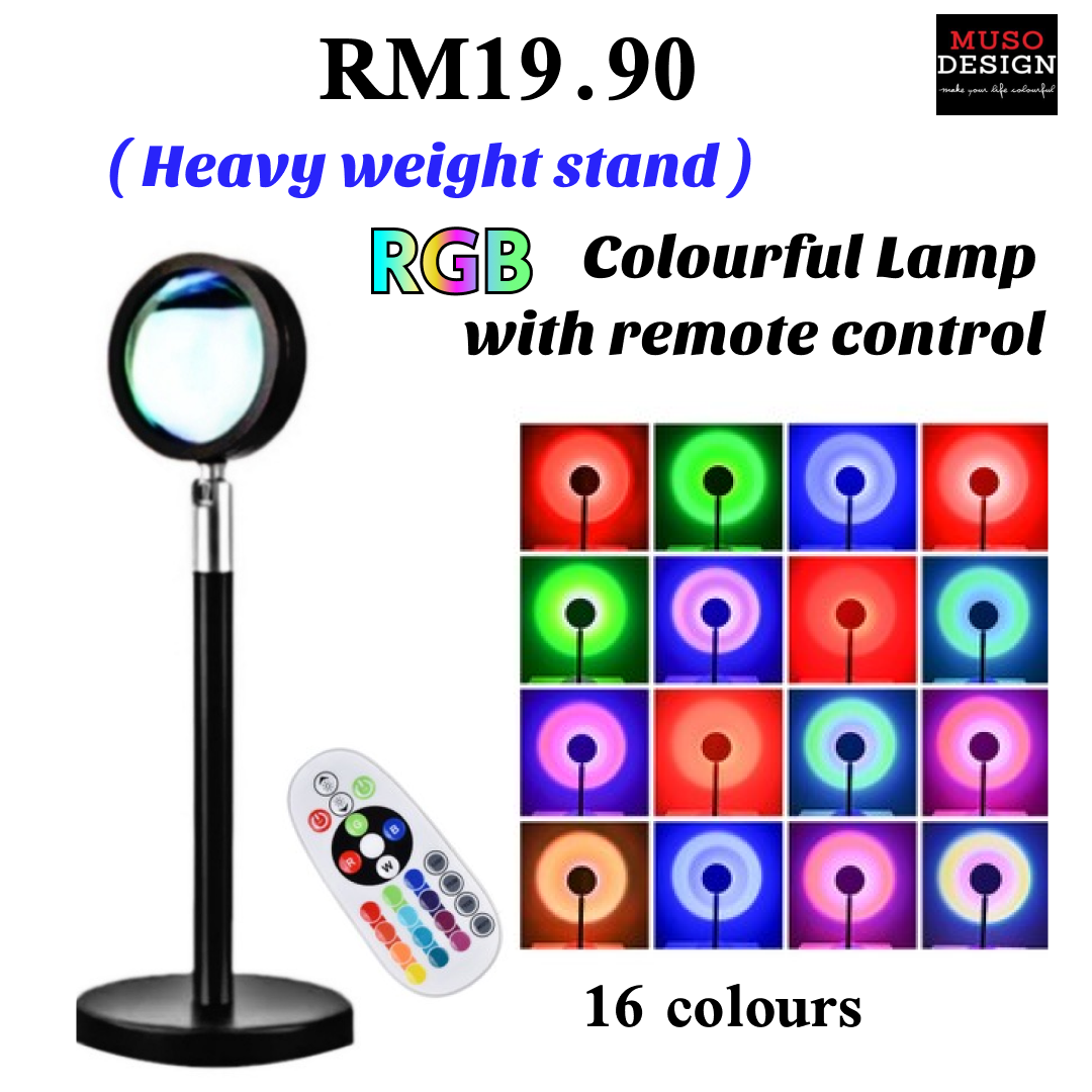 TIKTOK Sunset Lamp Light 16 Colors and 4 Modes RGB with remote control ...