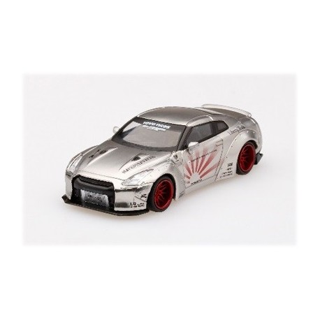 NISSAN GT-R R35 TYPE 1 REAR WING VER.2 SATIN SILVER RHD 1:64 (MINIGT ...