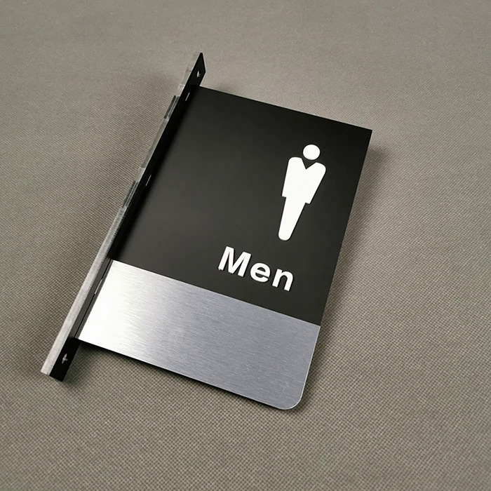 Door Sign Double-sided Side Mounted Restroom Reminder Sign Men's and ...