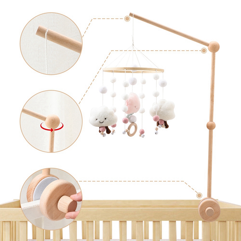 (KXHD) 1 PCS Baby Crib Mobile Arm Wooden Mobile Arm for Crib Mobile ...