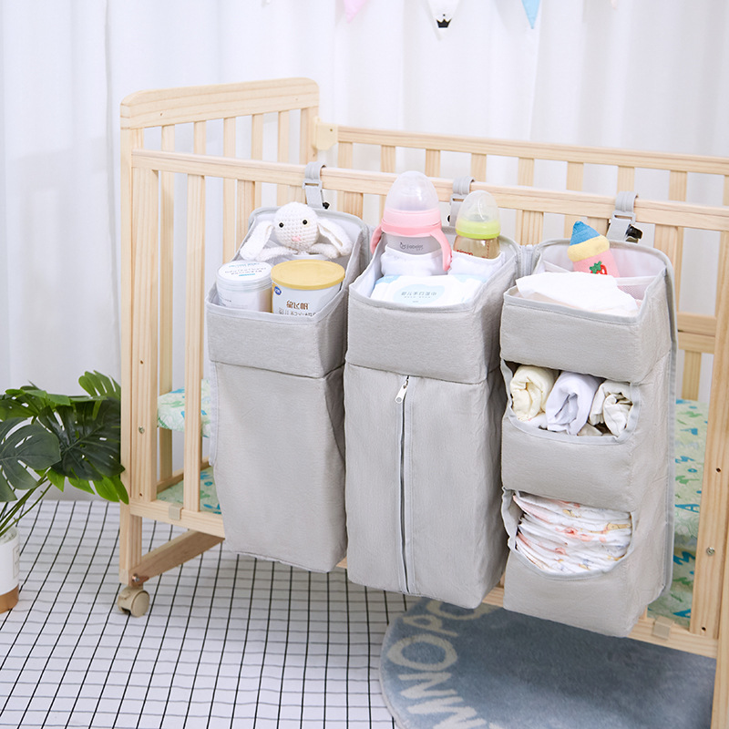 Baby Bed Hanging Bags Organizer Newborn Bedding Bag Babies Diaper Crib ...