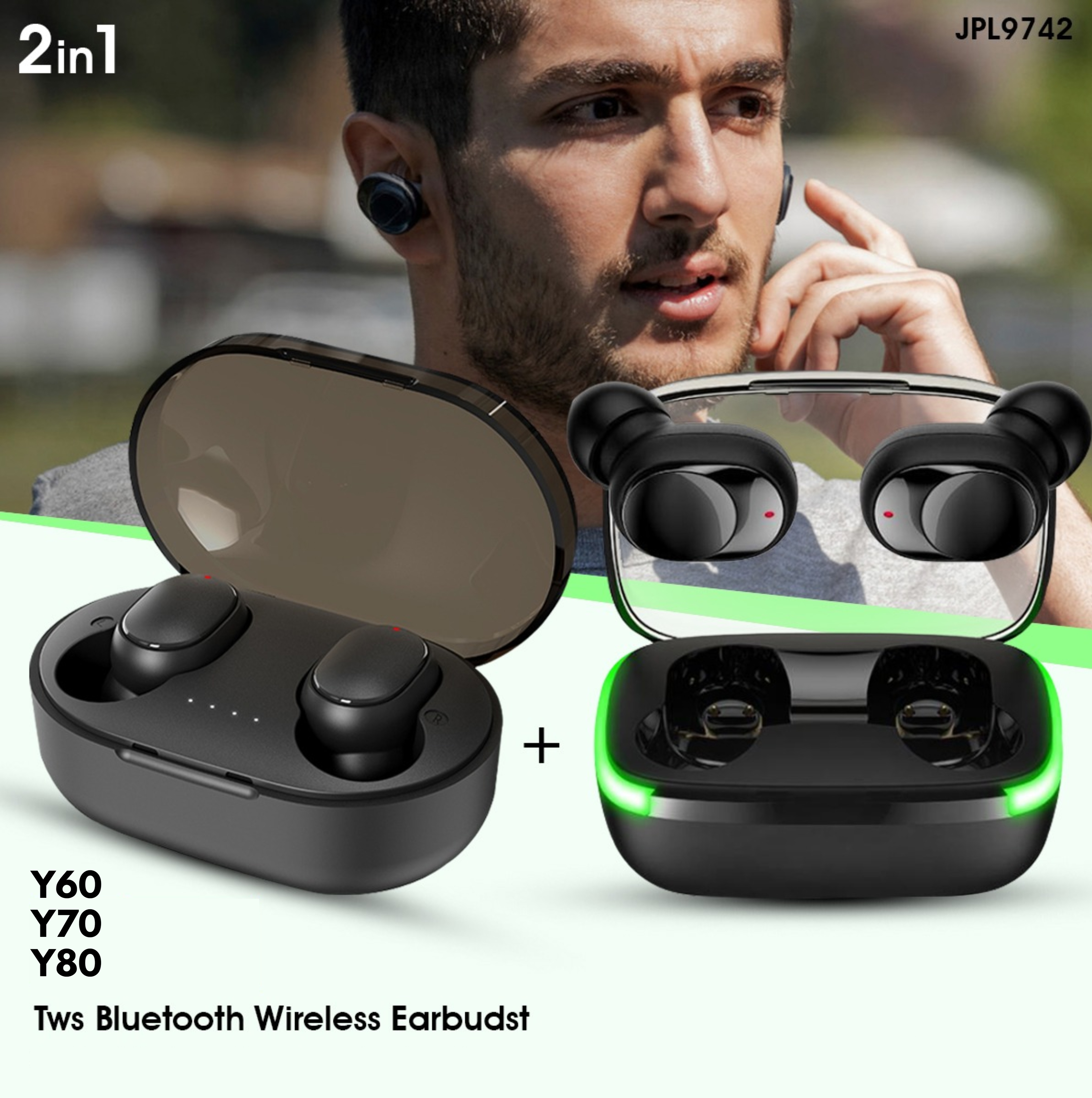 TWS Bluetooth 5.1 Earphones Wireless Headphones Stereo Headset Noise ...