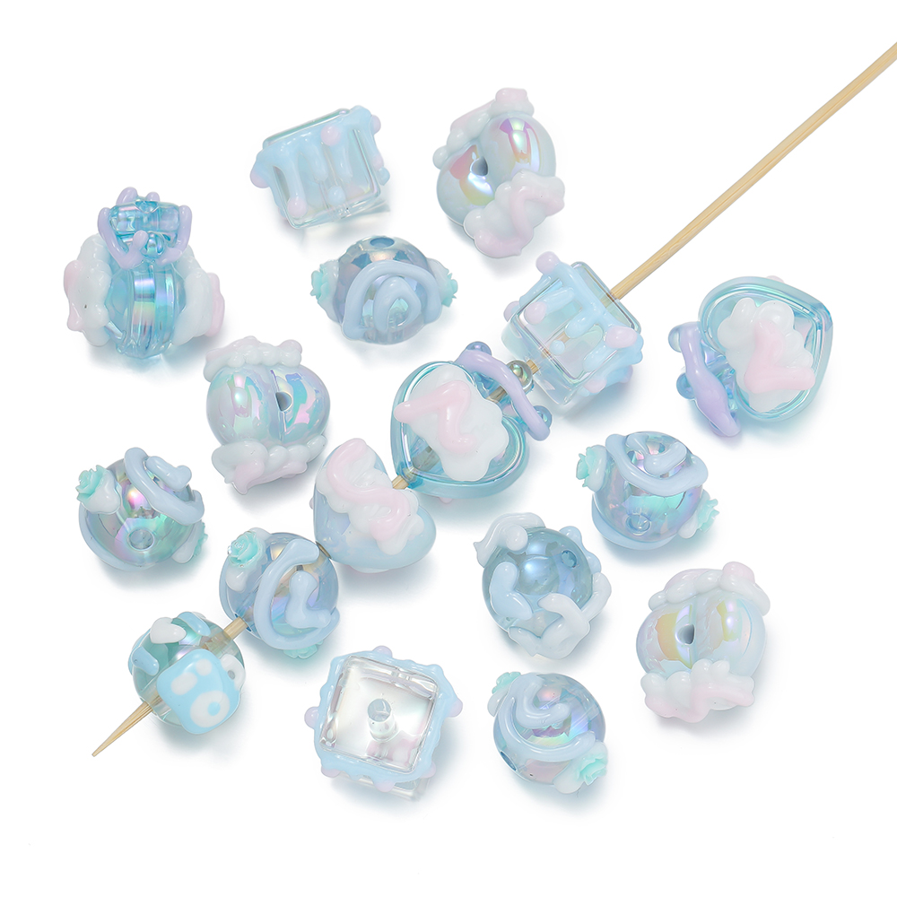 St.kunkka 5pcs Acrylic Cute Bead Random Mix Hand Painted Beads For Diy ...