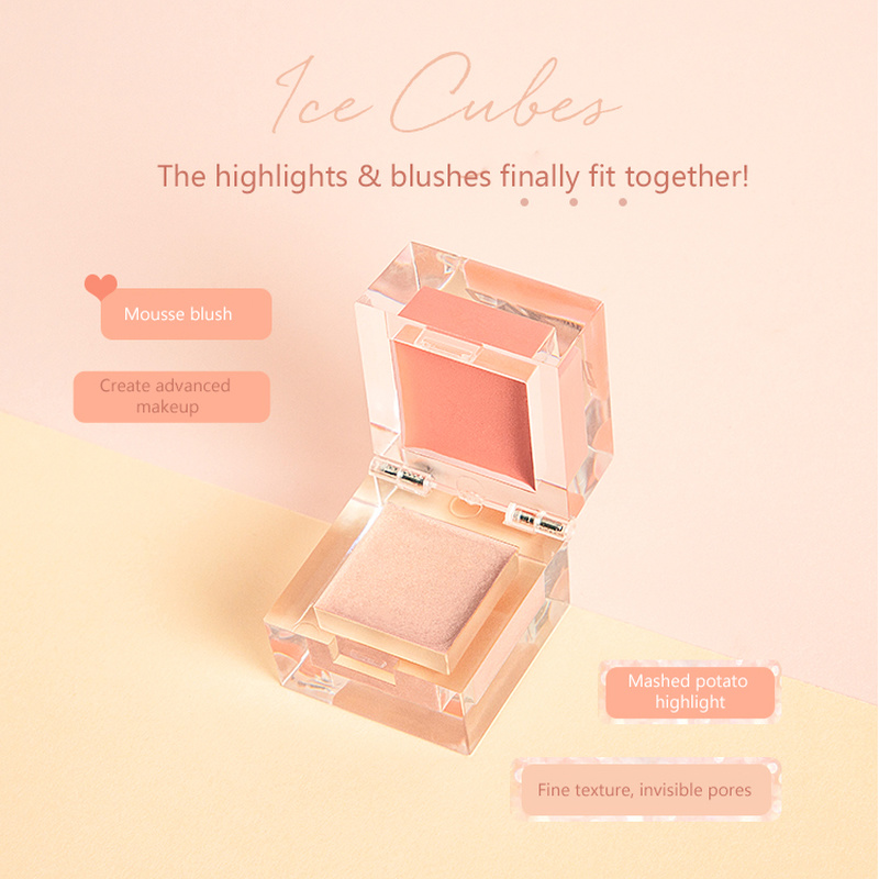 Uonevic New style 2 In 1 Highlight Blush Ice Cube Two-color Sweet All-in-one Multi-purpose ...
