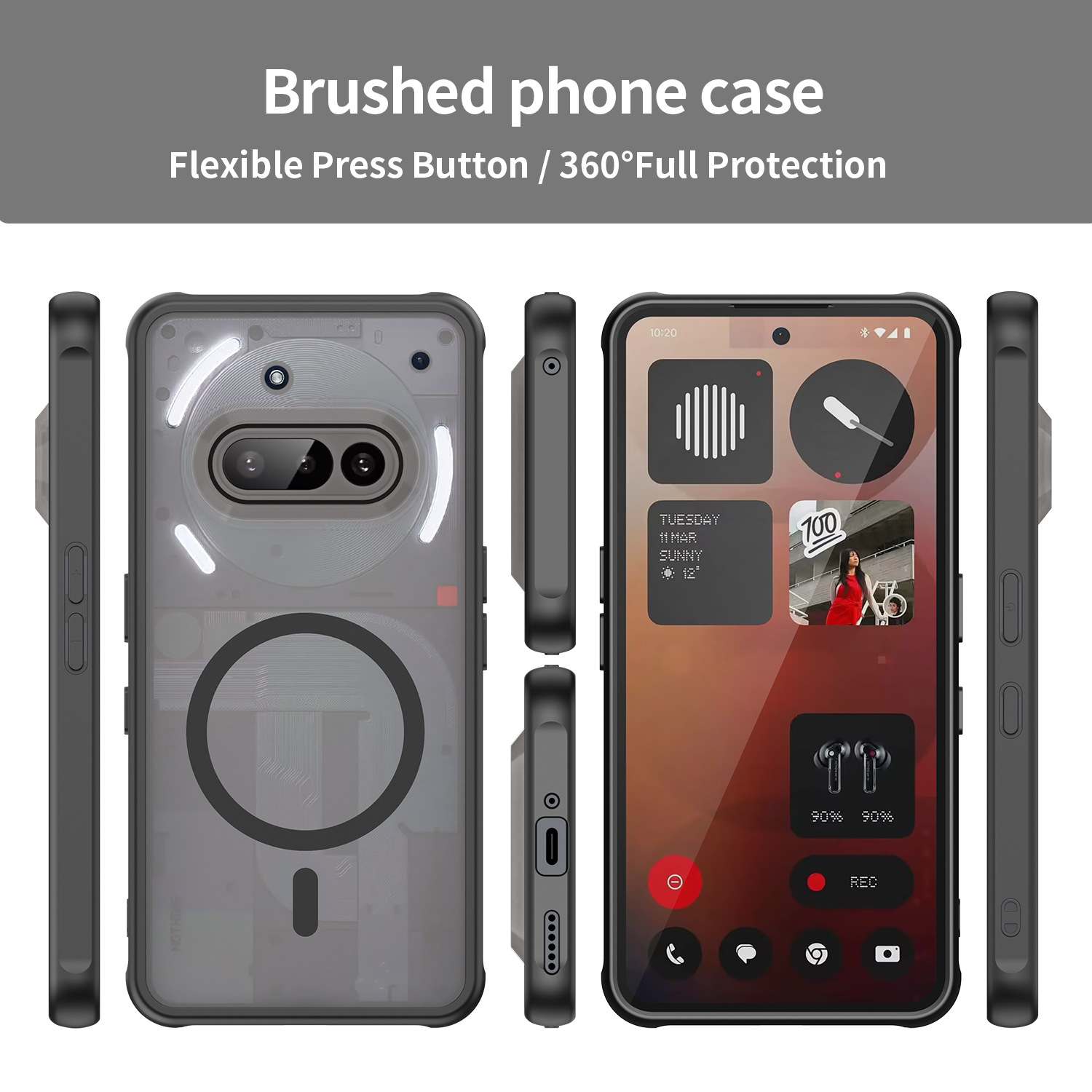 Nothing Phone 3A Phone Case,Magnetic Shockproof Phone Case,Transparent ...