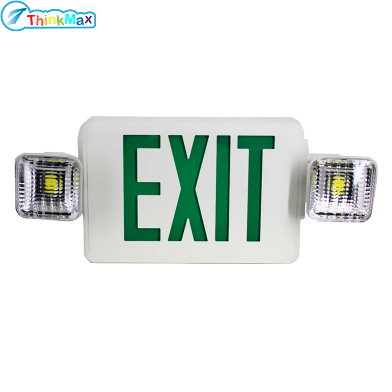 Emergency Light Exit Sign, UL Listed, 120V-277V AC, 3H 2x3W, Fire ...