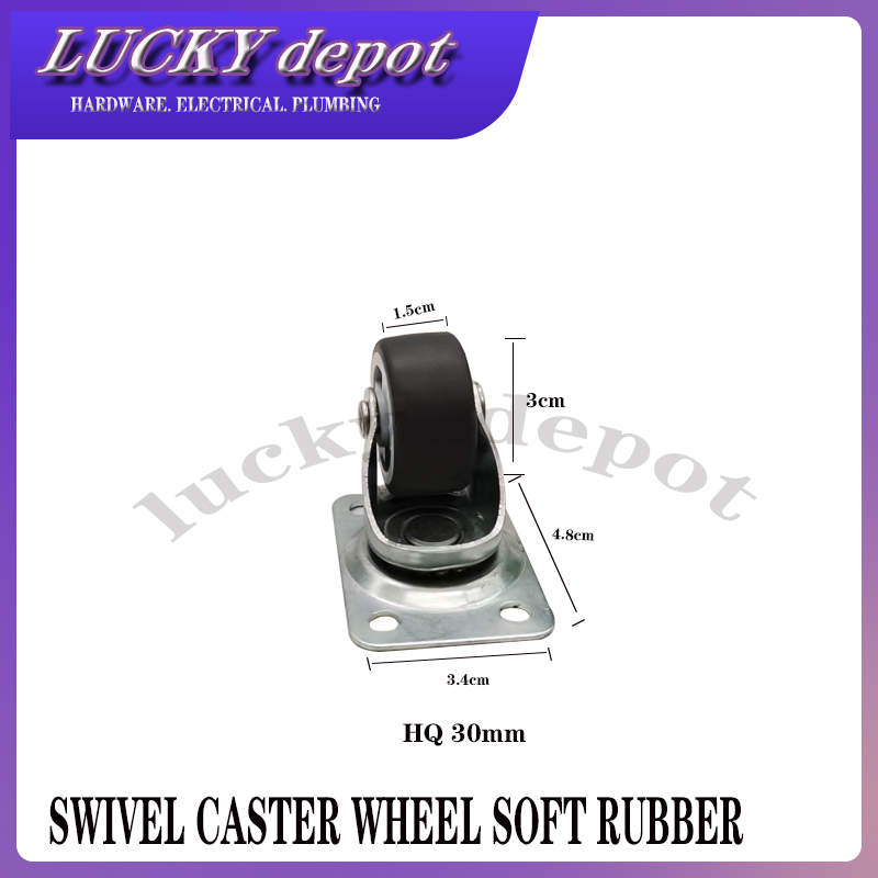 SOFT RUBBER SWIVEL CASTER WHEEL ( 20MM / 25MM / 30MM / 40MM ) ( SOLD ...