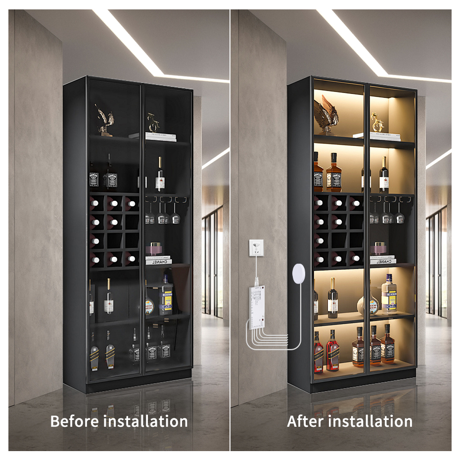 1m-5m COB Led Strip Cabinet DC 24V Penetrable Wood Touch Dimmer Switch ...