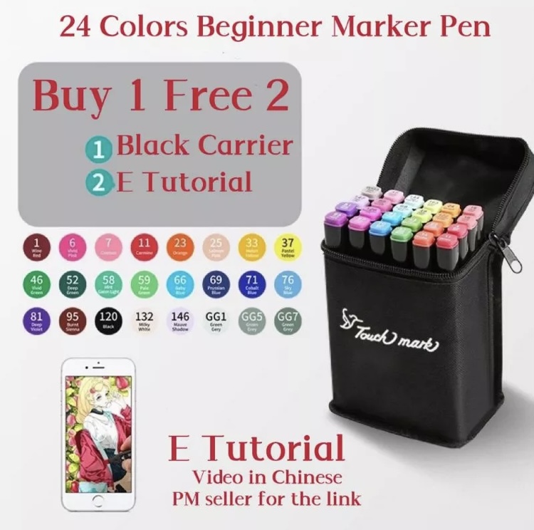 SG Stock Original Touch Mark Marker Alcohol Marker Dual Head Marker Pen ...