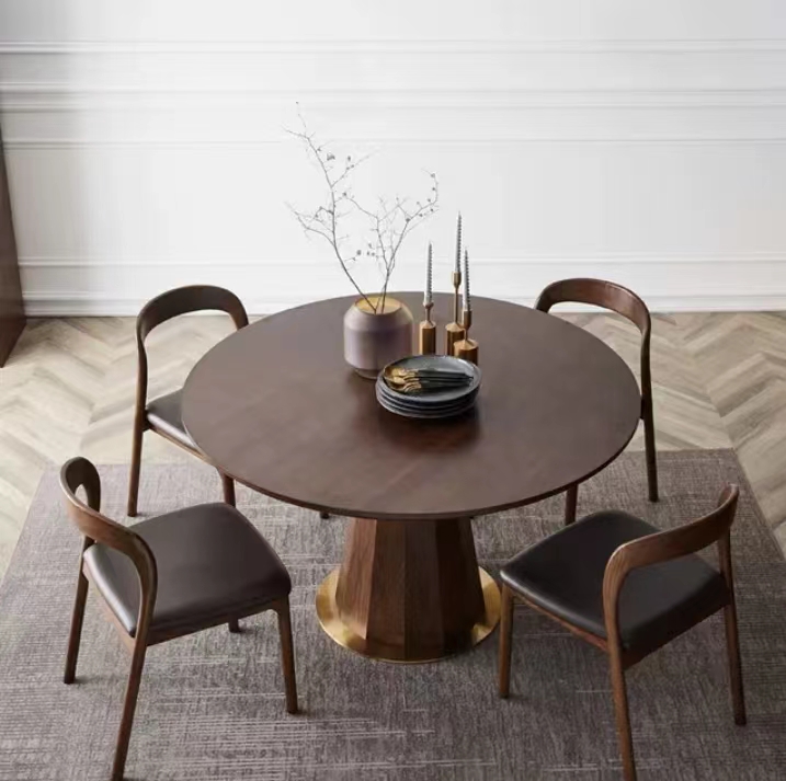 Nordic solid wood round dining table home dining table and chair ...