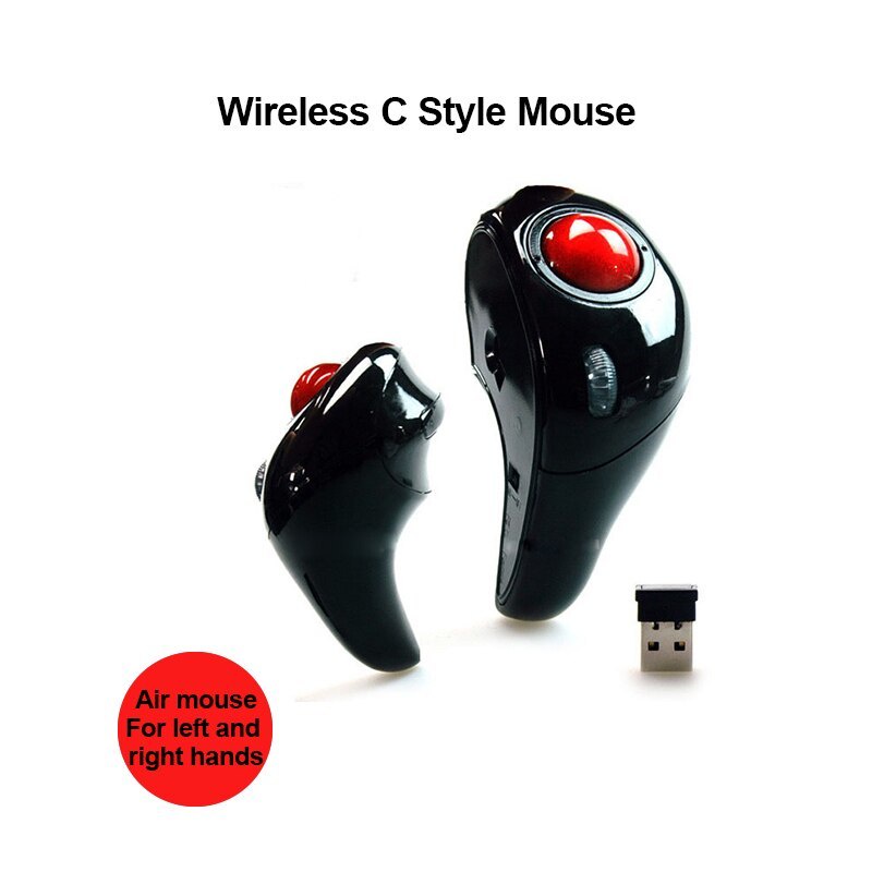 CHUYI Wireless Trackball Mouse Vertical 2.4GHz Digital Thumb-Controlled ...