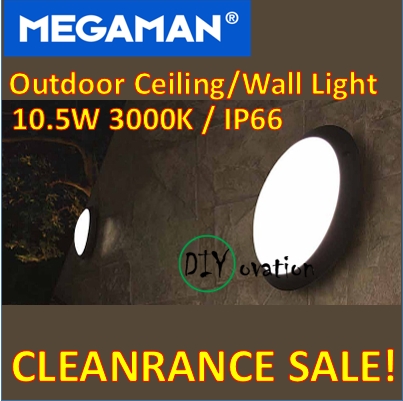 [Clearance sale!] Megaman 10.5W LED outdoor ceiling/ wall light/ IP66 ...