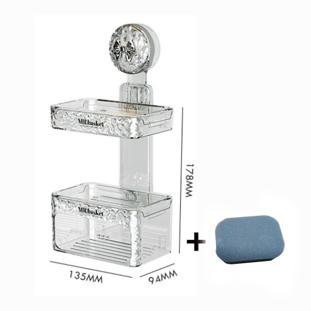 SXSA ถ้วยดูดสูญญากาศ ที่วางสบู่ติดผนัง แบบสองชั้น โปร่งใสโปร่งใส จาน ...