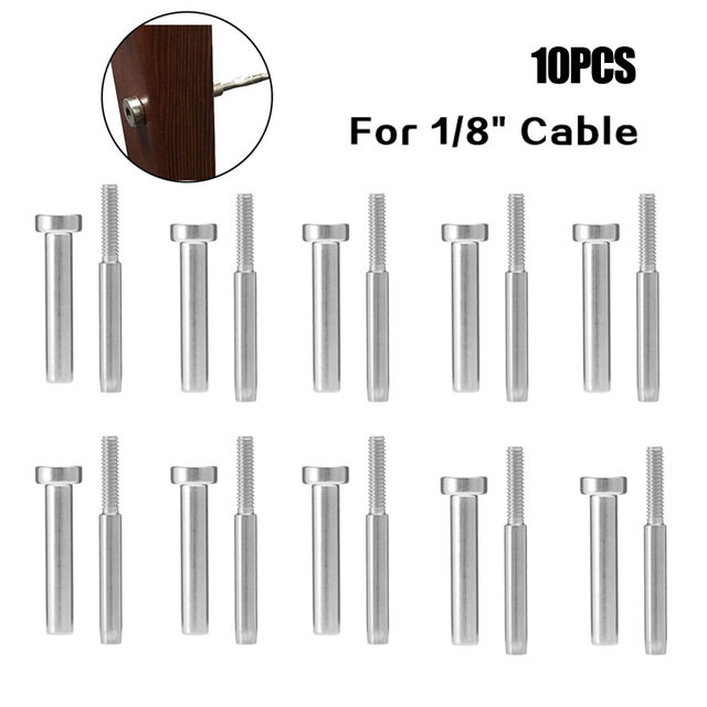 10 pairs Stainless Steel invisible receiver Cable Railing Hardware Kit ...