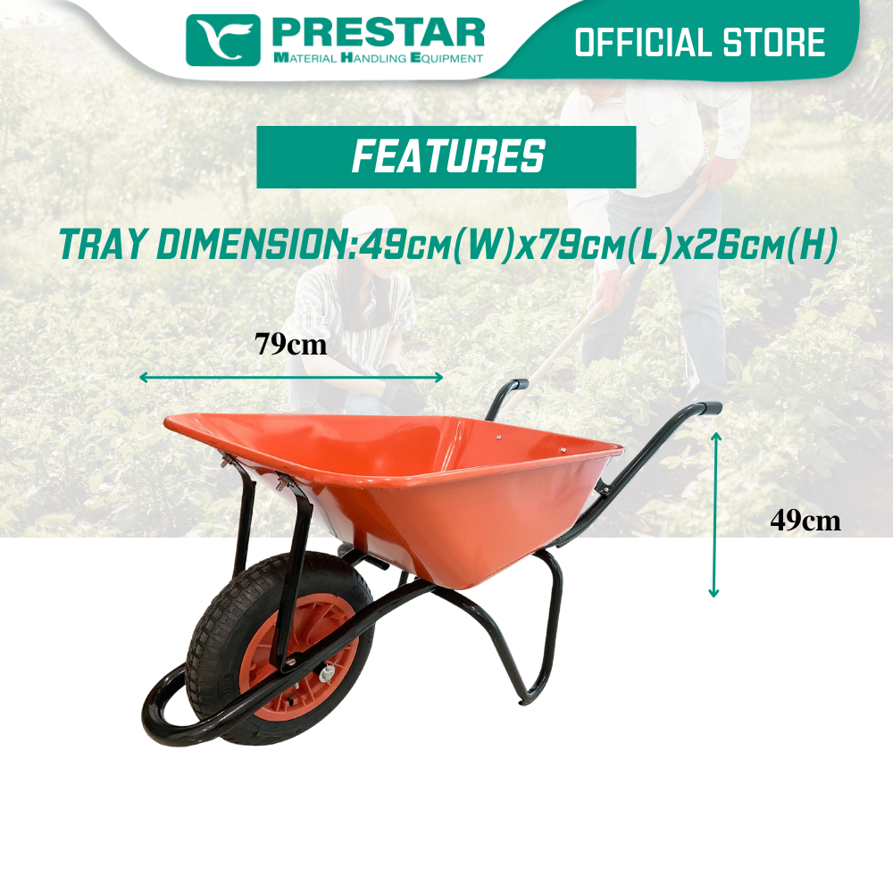 PRESTAR MHE Orex Heavy Duty Wheelbarrow Narrow Tray Design With 13 ...