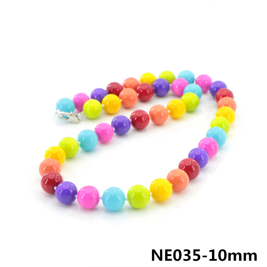Fashion Sweet Rainbow Candy Color Glass Shell Pearl Necklace 7 Sizes ...