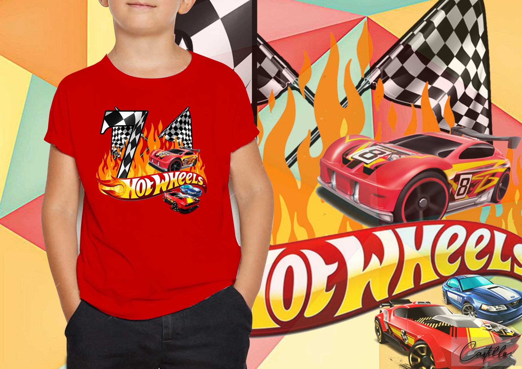 KIDS BIRTHDAY SHIRT HOT WHEELS SHIRT 1st to 8th design collection for ...