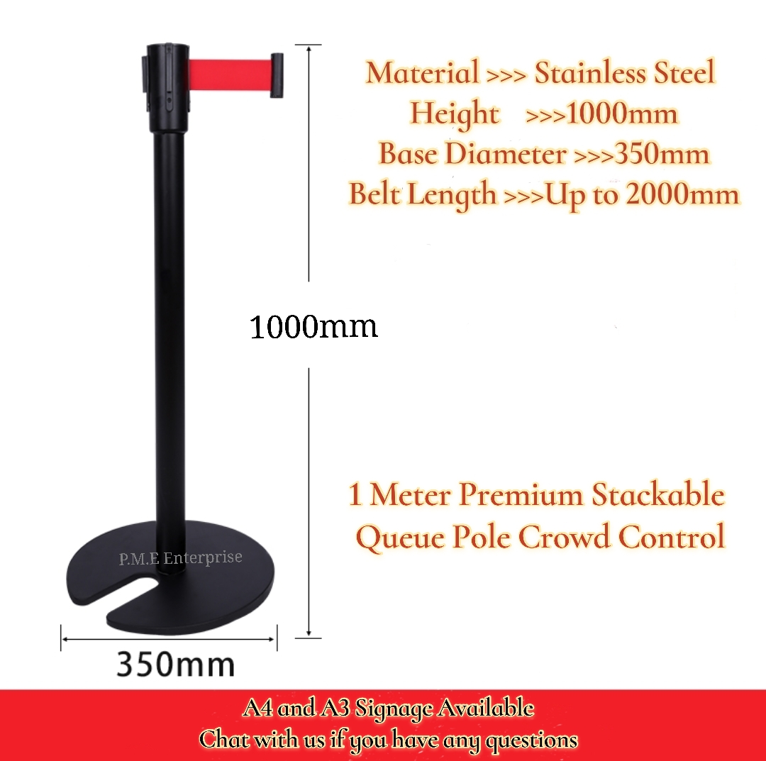 Premium Stackable Queue Pole Crowd Control 1M Height Ready To Use ...