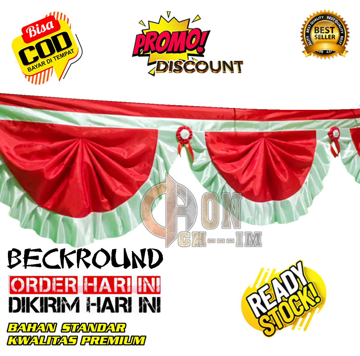 BENDERA BACKGROUND KIPAS REMPEL PELES 10 GELOMBANG (8 Meter)#BENDERA ...