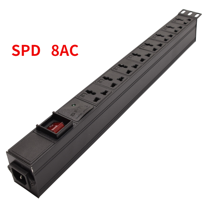 Server PDU Distribution Power Strip 8-Way Outlet with Switch Surge ...