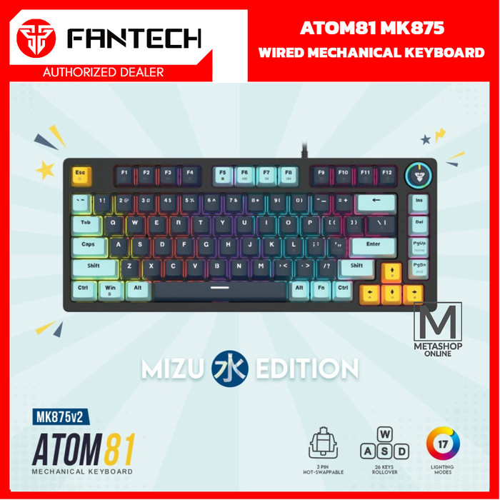 Fantech Atom81 MK875 V2 MK890 Wired Mechanical Gaming Keyboard Mizu | Lazada Indonesia