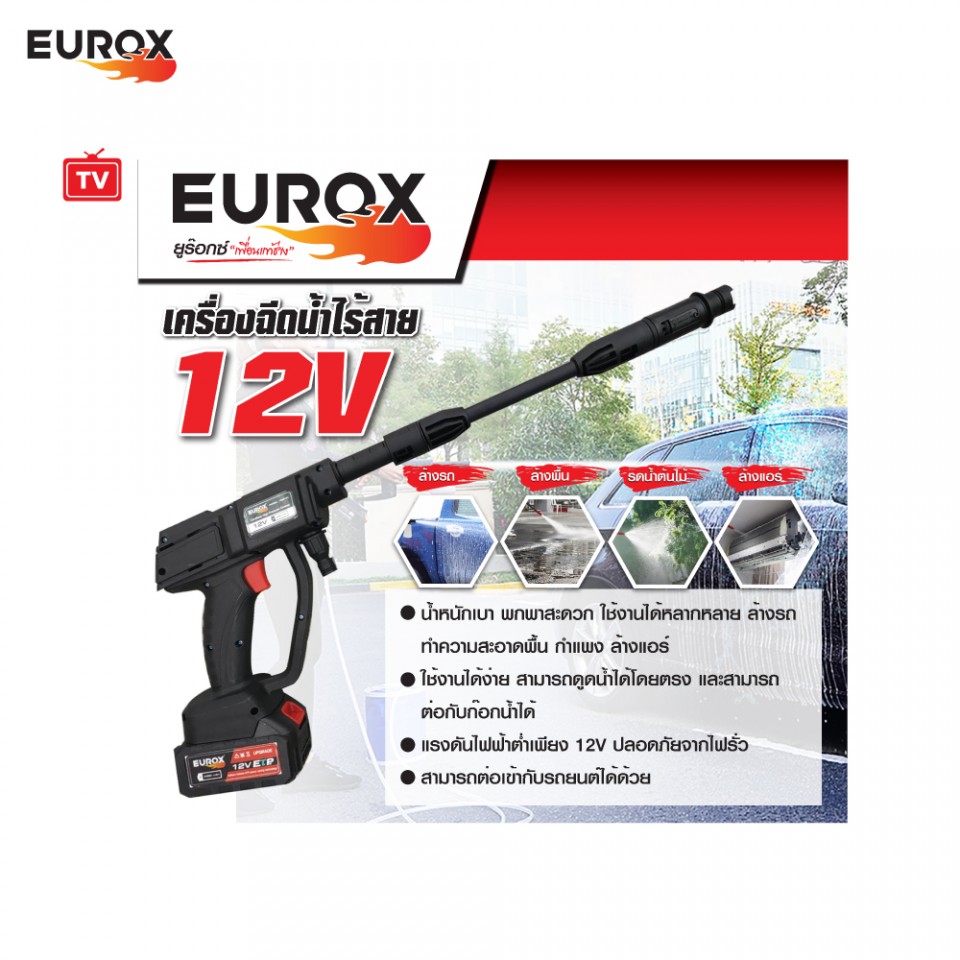 💥💥รุ่นใหม่ล่าสุด‼️‼️ เครื่องฉีดน้ำไร้สายEUROX 21V 1B. | Lazada.co.th