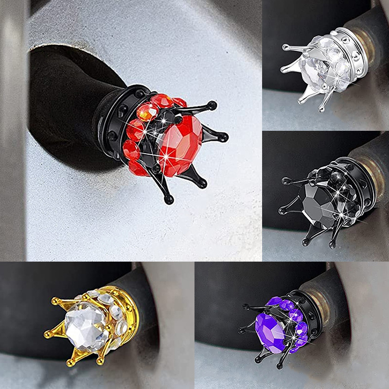 1PC DIY Accessories Bling Bling Rhinestones Valve Stem Caps Chrome ...