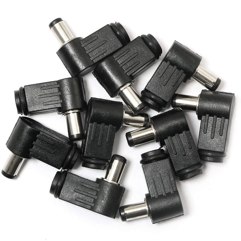 10PCS 90 Degree Right Angle DC Power Cable Male Plug Socket Soldering ...
