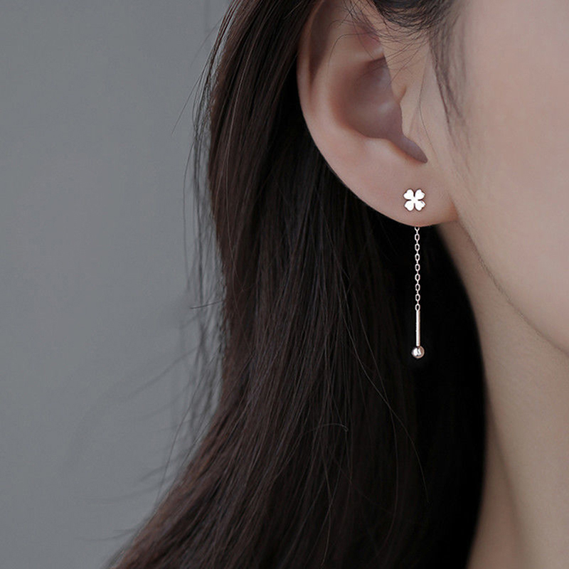 Simple Style Box Chain Tassel Drop Earrings For Women Long Dangle ...