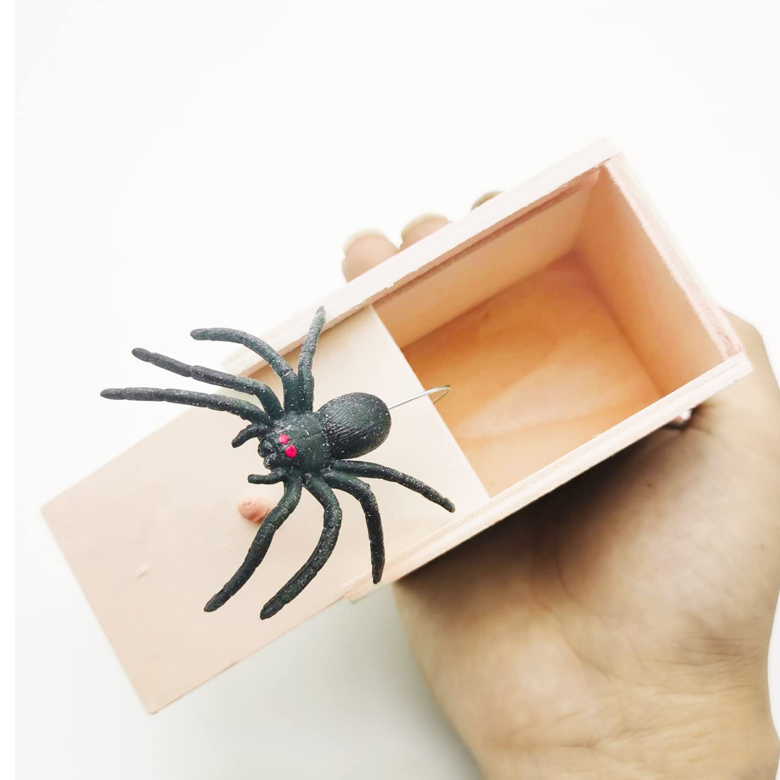 Halloween Rubber Spider Prank Wooden Box Toys For Kids False Snake ...